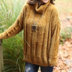 Sweaters | New Mustard Cowl Neck Chenille Sweater | Poshmark